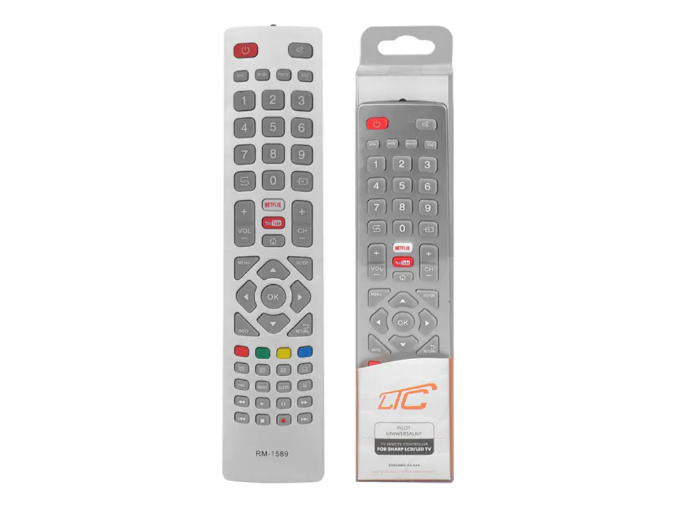 Remote control for LCD/LED TV Sharp RM-L1589, Netflix, Youtube. (1LM) | Wasserman.eu