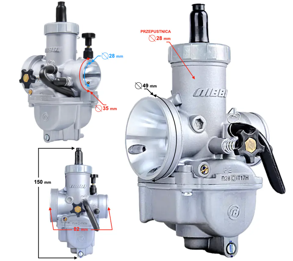 Gaźnik NIBBI PE28 28mm Sport | Wasserman.eu