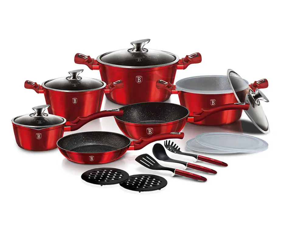 SET OF POTS BERLINGER HAUS BH-7035 BURGUNDY | Wasserman.eu