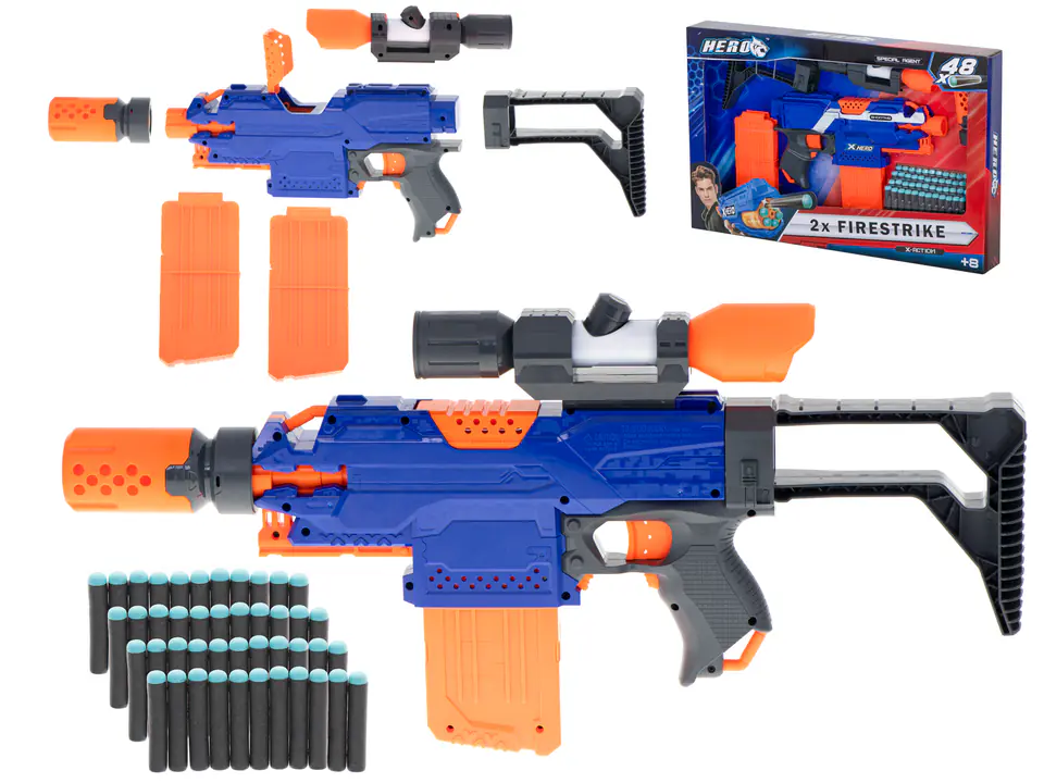 Blaze Storm foam machine arrow rifle + magazine + sight + 48 arrows ...