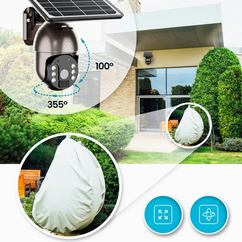 EXTRALINK MYSTIC 4G PTZ SOLAR POWERED SECURITY CAMERA ESC-S12-4G ...