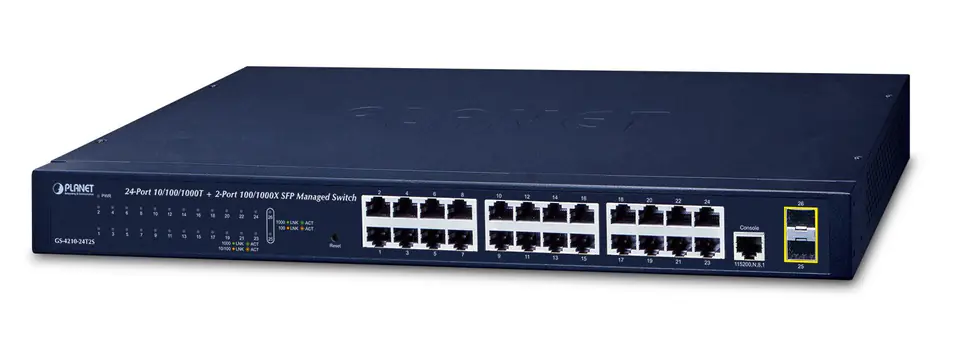 PLANET GS-4210-24T2S network switch Managed L2 Gigabit Ethernet 10/100 ...
