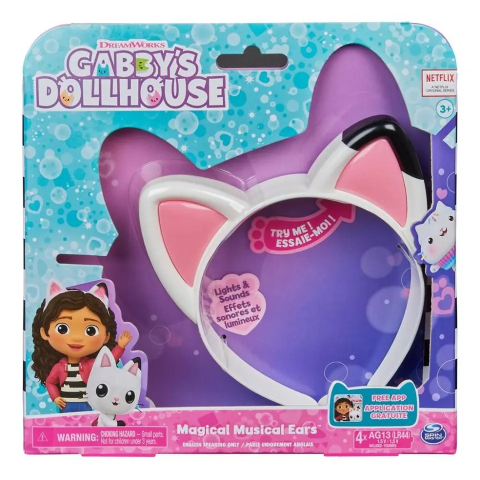 Gabby's Dollhouse Magical Musical Cat Ears with Lights, Music, Sounds ...