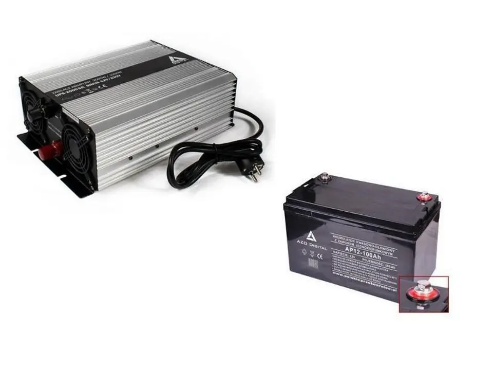 Emergency power kit AZO Digital Sinus UPS-2000SR 2000W + AKU 100Ah 12V ...