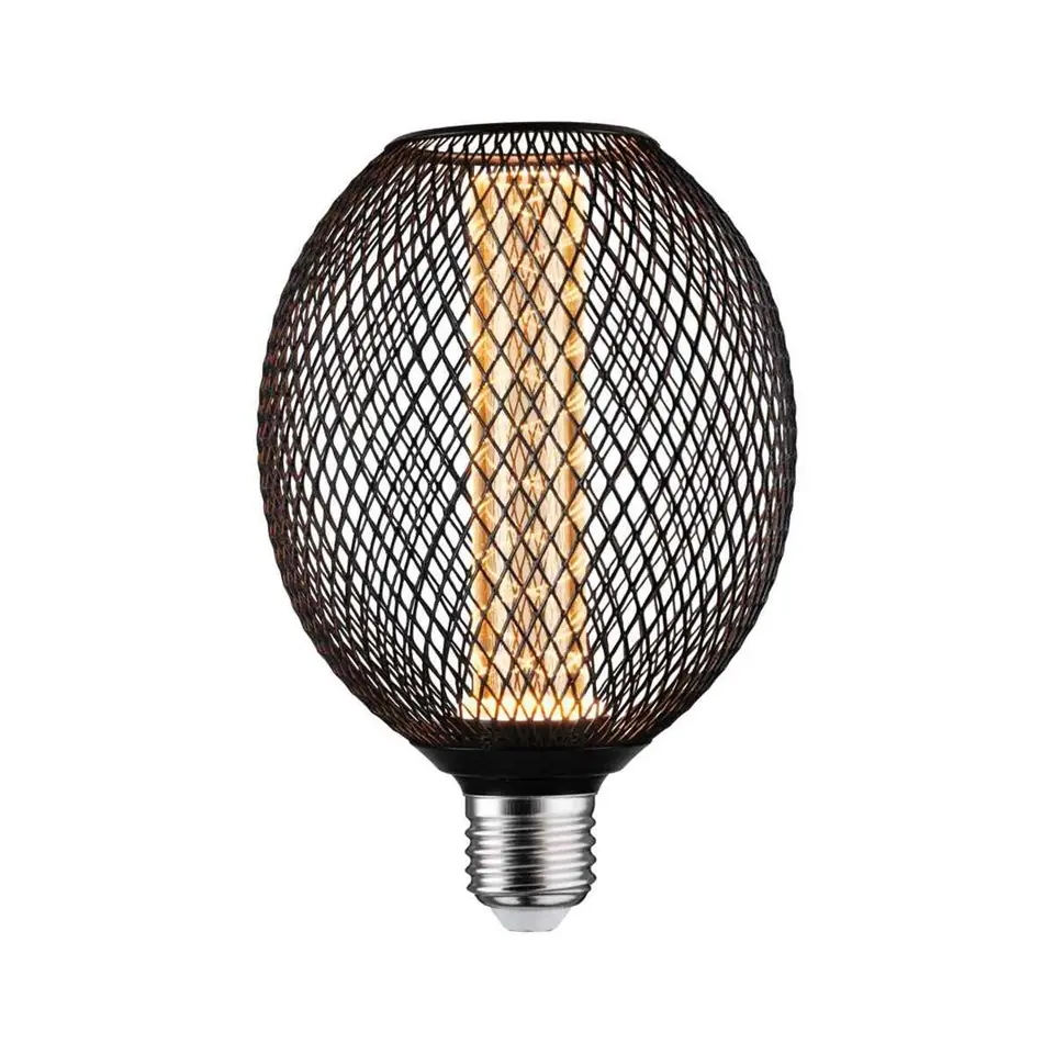 LIGHT SOURCE LED METALLIC GLOW GLOBE BLACK SPIRAL E27 4,2W 200LM 1800K ...