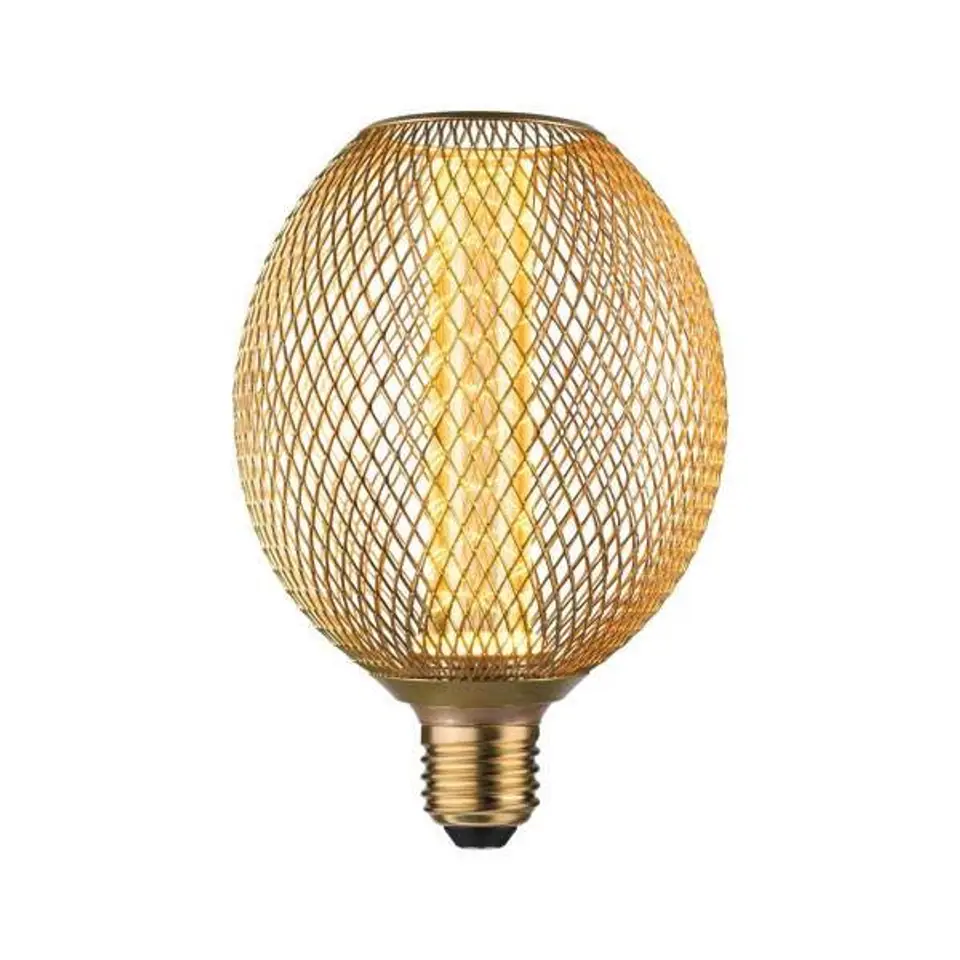 LED LIGHT SOURCE METALLIC GLOW GLOB BRASS HELIX E27 3.5W 130LM 1800K ...