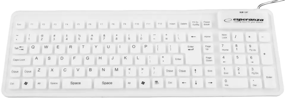 EK126W Wired keyboard standard silicone USB/OTG white Esperanza ...