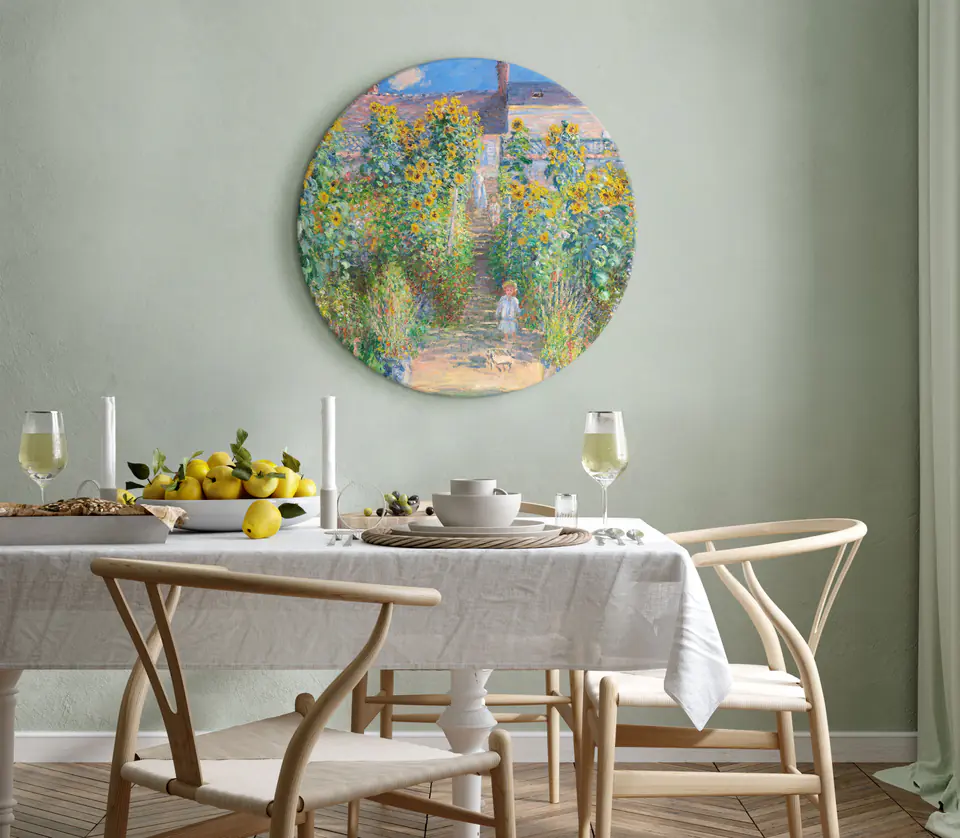 Obraz okrągły - Claude Monet – Ogród Moneta w Vétheuil rozmiar 80x80 ...