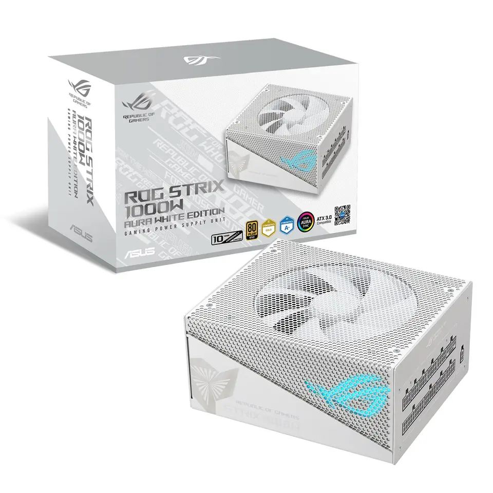 ASUS ROG -STRIX-1000G-AURA-WHITE-GAMING power supply unit 1000 W 24-pin ...