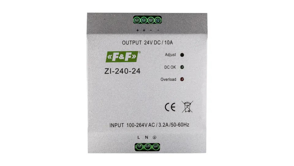 Switching power supply 230VAC/24VDC 240W 10A ZI-240-24V | Wasserman.eu
