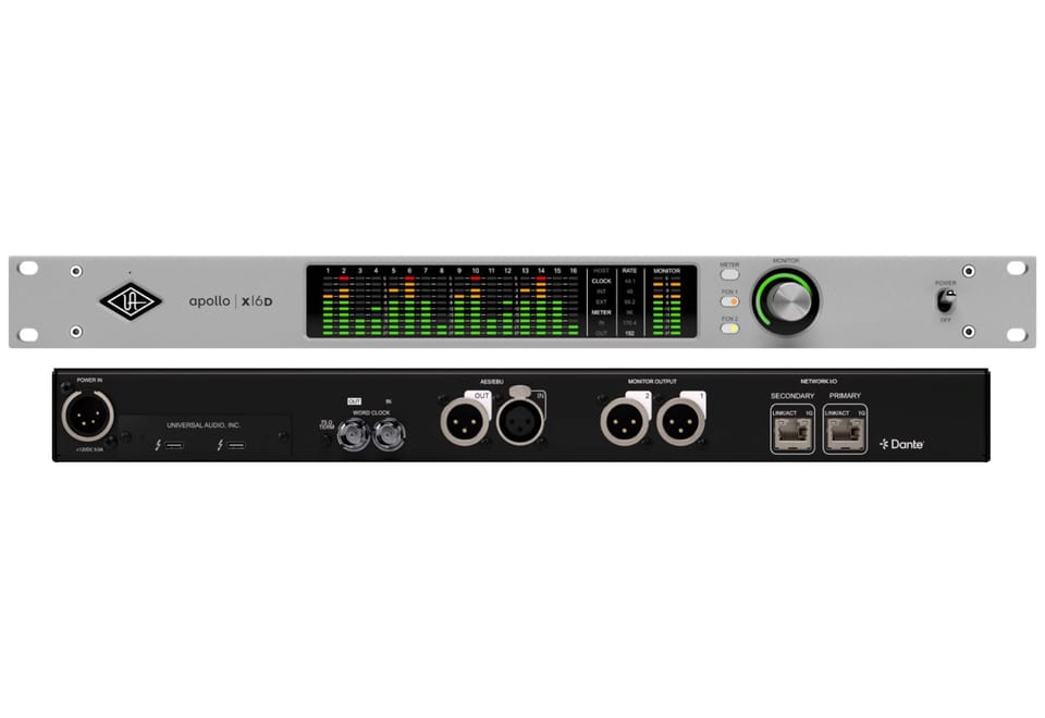 Universal Audio Apollo X16D - Thunderbolt 3 audio interface with Dante ...