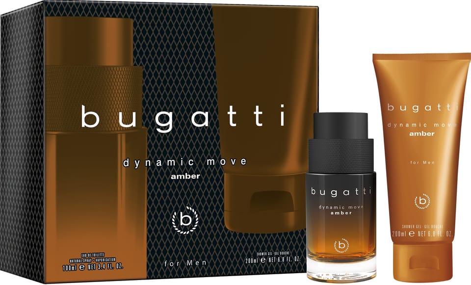 BUGATTI Zestaw prezentowy męski Dynamic Move Amber woda toaletowa 100 ...
