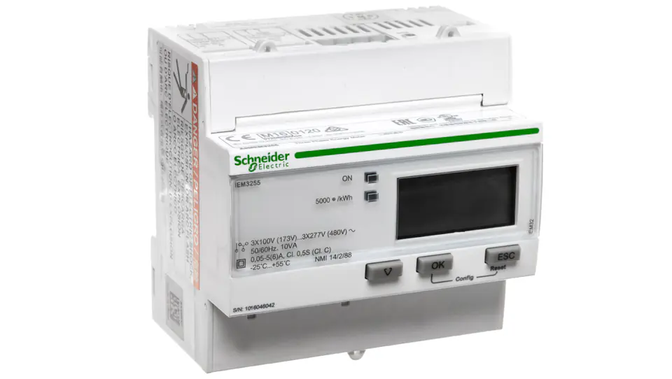 Licznik energii elektrycznej 1/3-fazowy 5A przekładnik 100-277/173-480V ...