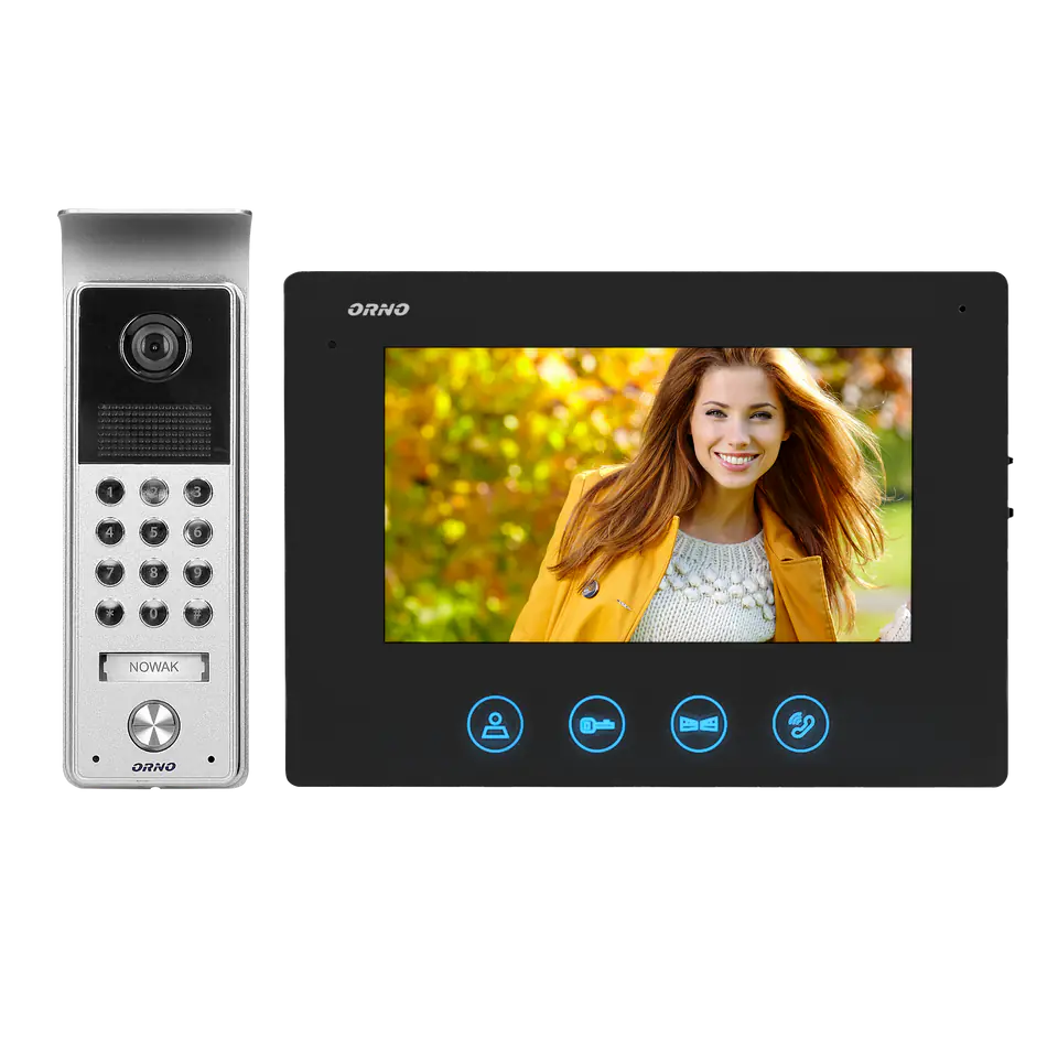 Video intercom set, headphoneless, colour, LCD 7", with encoder ...