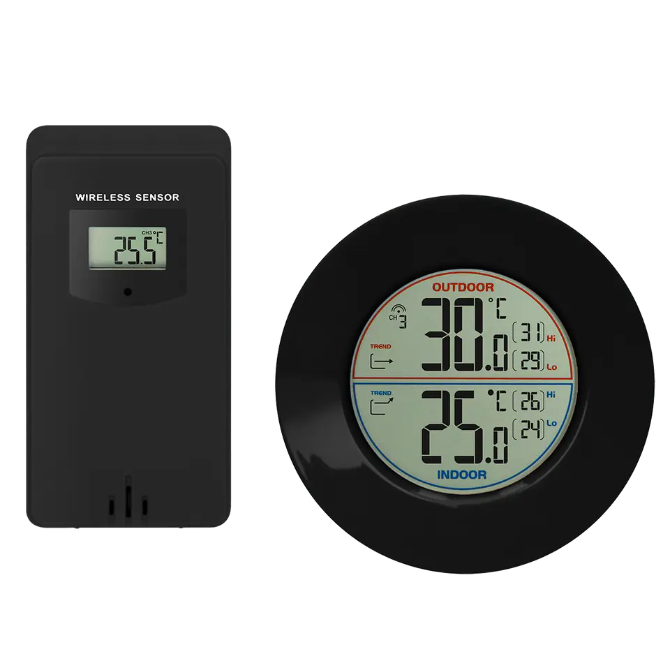 Wireless weather station with outdoor and indoor temperature ...