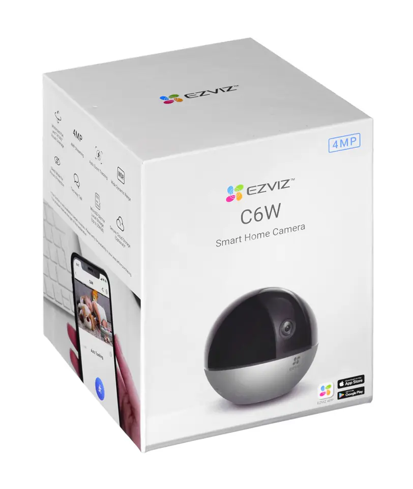 EZVIZ C6W 4MP Smart Pan/Tilt Indoor Camera with AI Human Detection ...