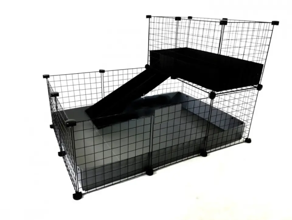 C&C modular cage one-storey 3x2 + Loft 2x1 + Silver ramp | Wasserman.eu