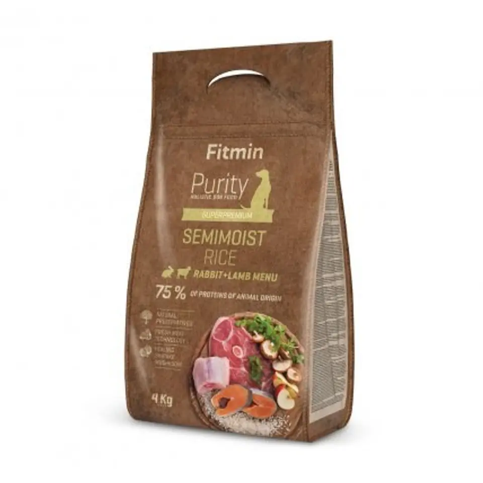FITMIN Purity dog Rice Semimoist Rabbit & Lamb 4 kg Adult Lamb, Rabbit ...
