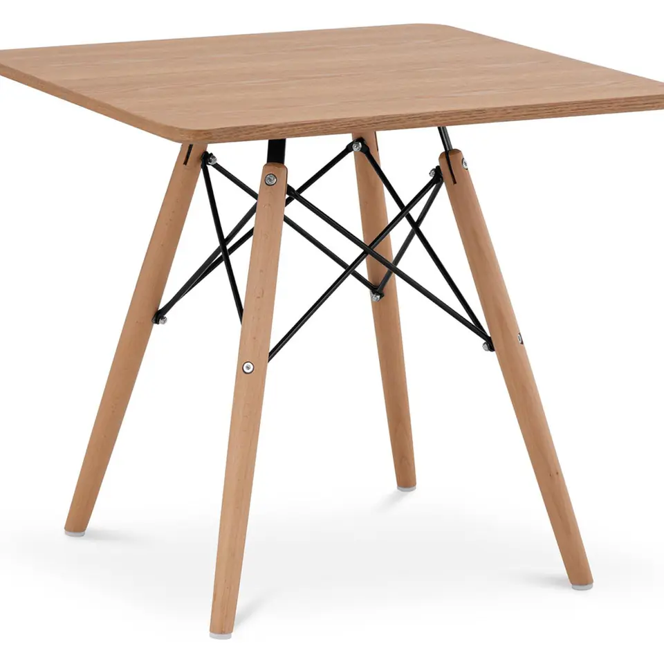 Table square table with wooden legs universal max. 150 kg 60x60 cm ...