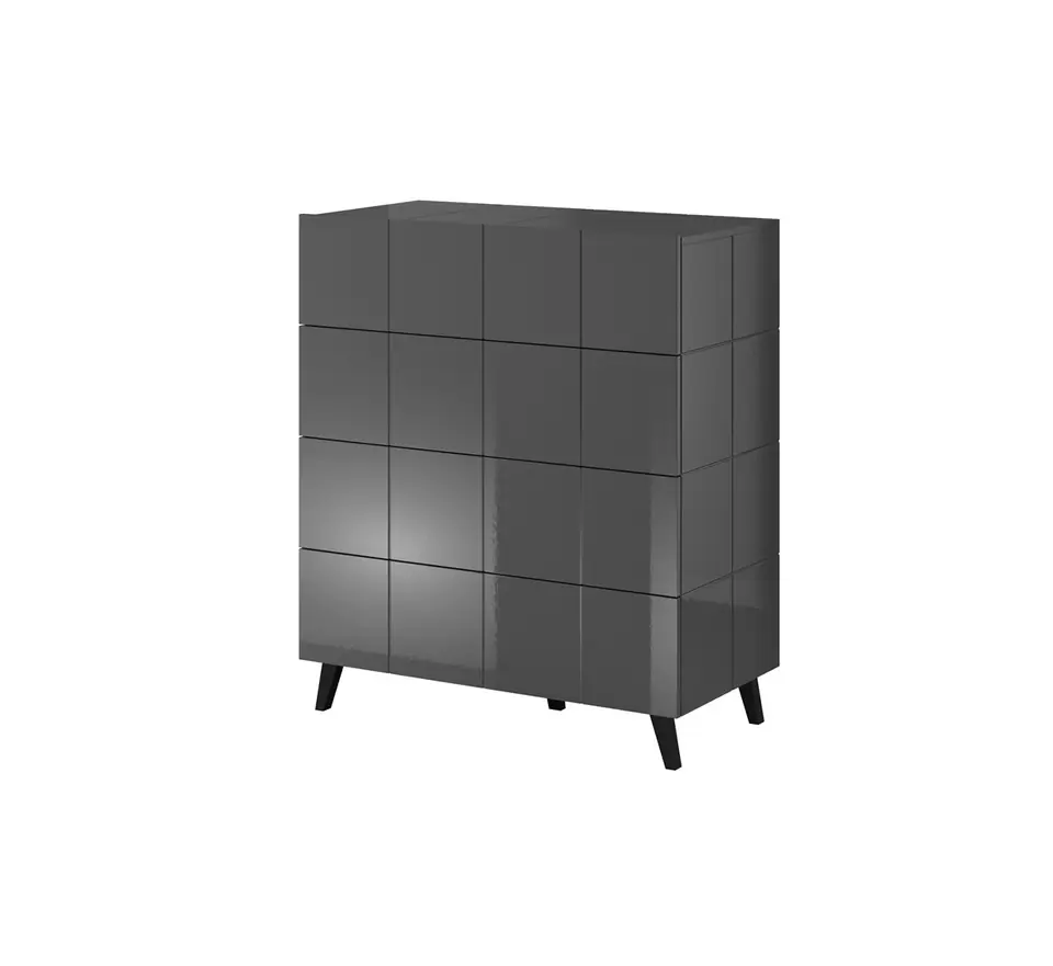 Cama chest of drawers 4D REJA graphite gloss/graphite gloss | Wasserman.eu