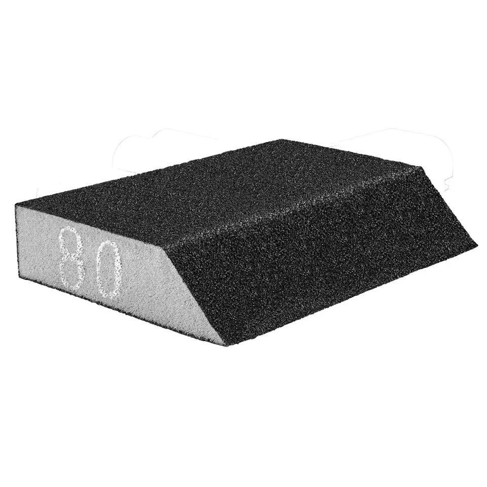 Abrasive sponge 125 x 25 x 90 mm, K80, oblique | Wasserman.eu