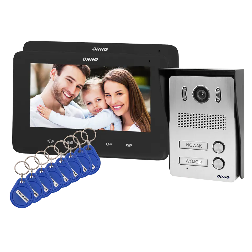 Video intercom set 2-family headphoneless, color, LCD 7", with ...