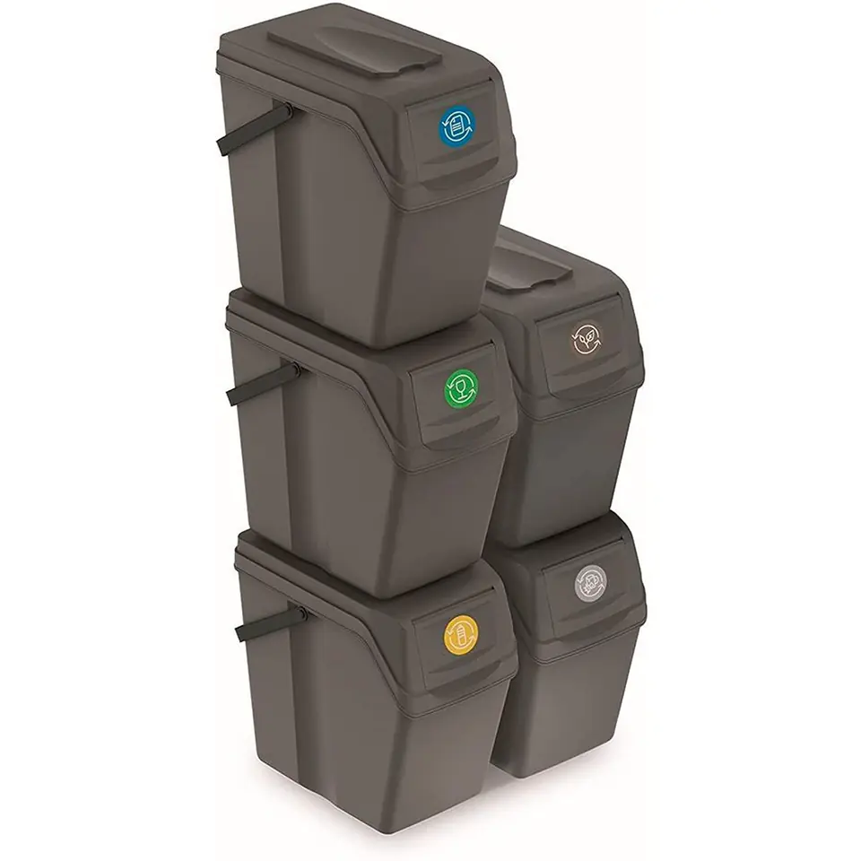 Set of baskets for segregation Sortibox 5x25L gray ISWB25S5 | Wasserman.eu