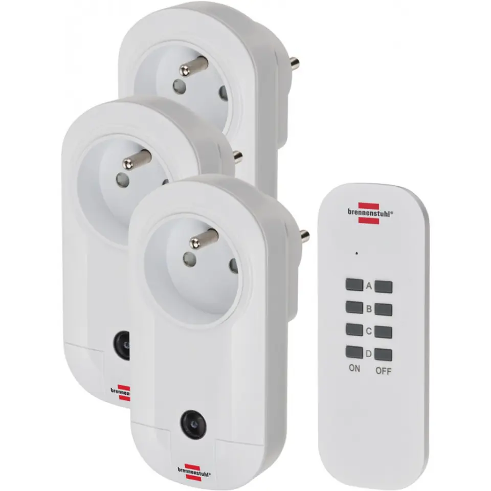 Set of wireless sockets controlled by remote control 3pcs. 1000W RC CE1 ...