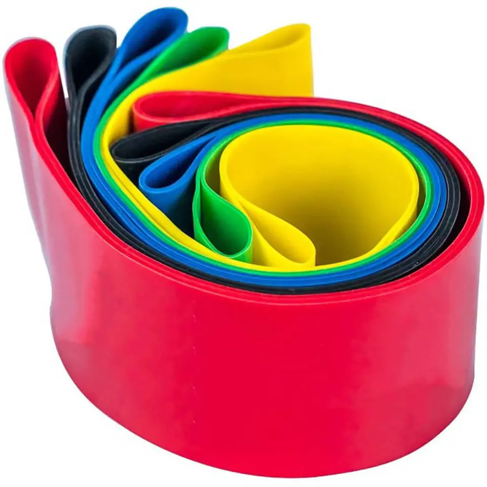 Set of 5 Exercise Gums Fitness Sport Rubber Tapes 5 Levels Assorted ...
