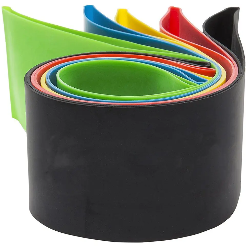 Set of 5 Exercise Gums Fitness Sport Rubber Tapes 5 Levels Assorted ...