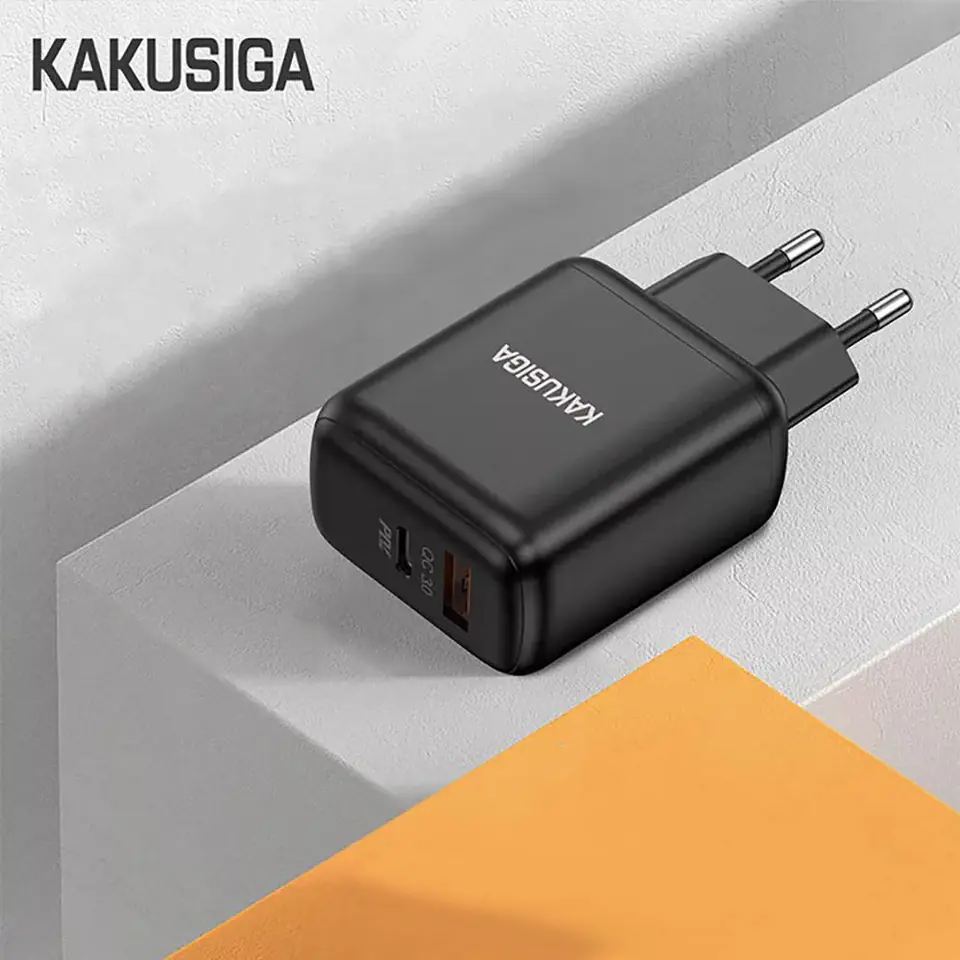 AC charger PD 30W USB type C + QC3.0 USB) Kakusiga Dual Port EU Charger ...