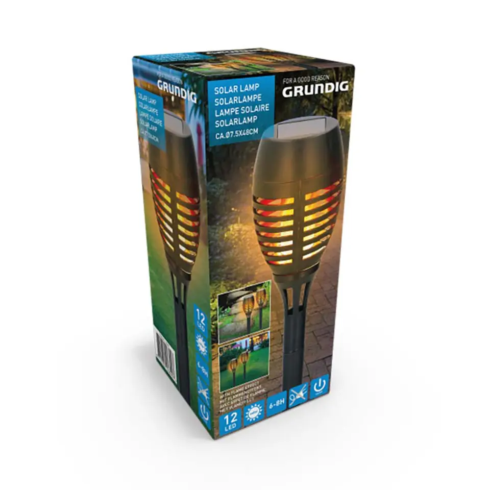 Grundig - solar lamp with candle flame effect large 48 cm | Wasserman.eu